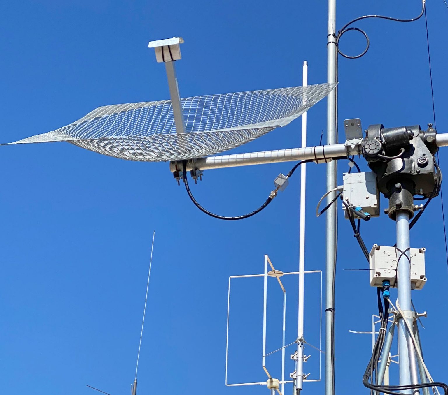 The mesh dish used to receive the video downlink from Falcon9, it is a ...
